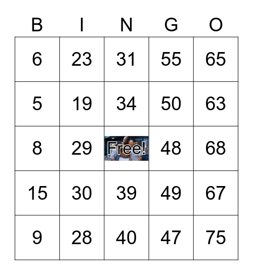 Bingo after next Bingo Card