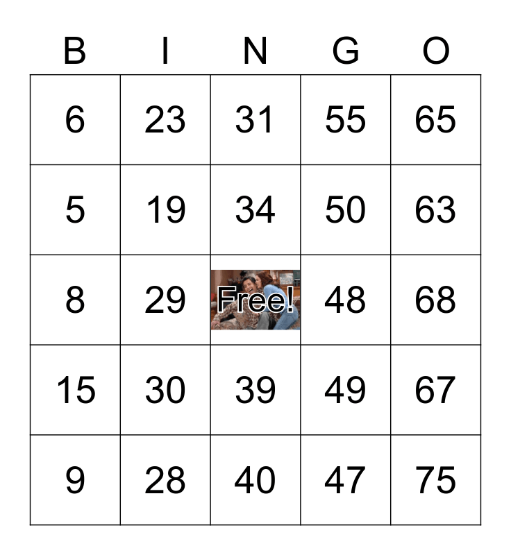 Everybody loves bingo Card