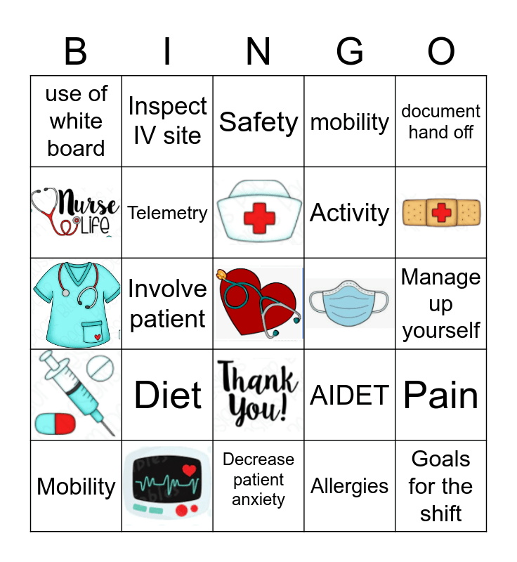 Bedside Report Bingo Card