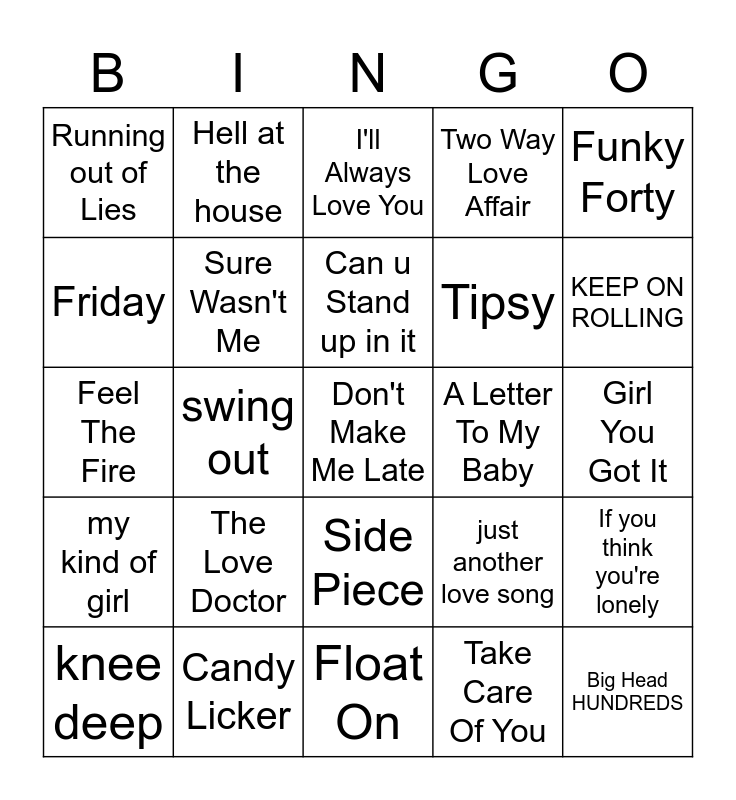 LISA'S B-DAY MUSIC BINGO 2022 Bingo Card