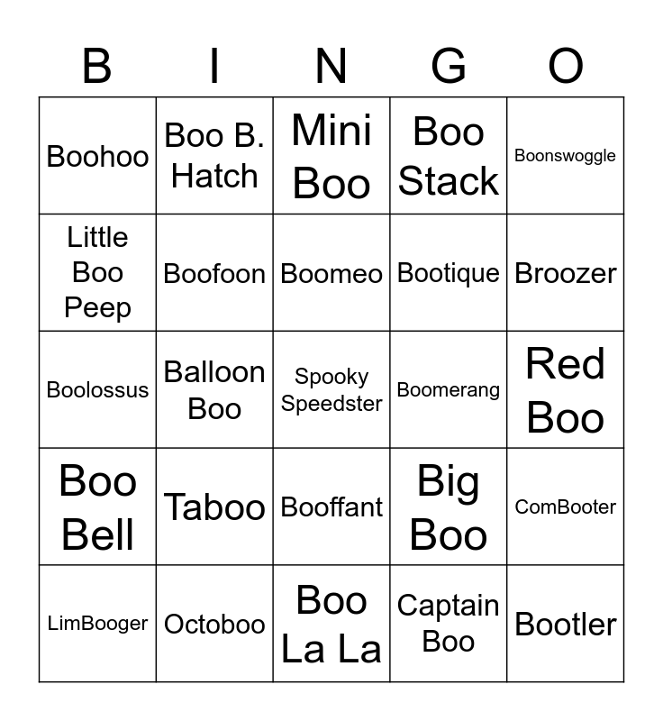 Skull Round 1 (Boos) Bingo Card