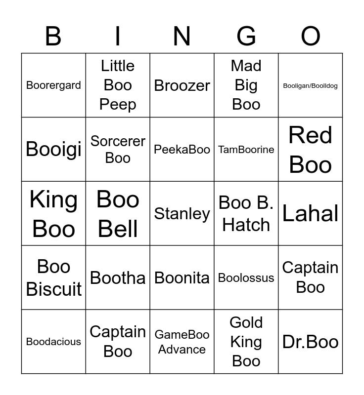 Skull Round 2 (Boos) Bingo Card