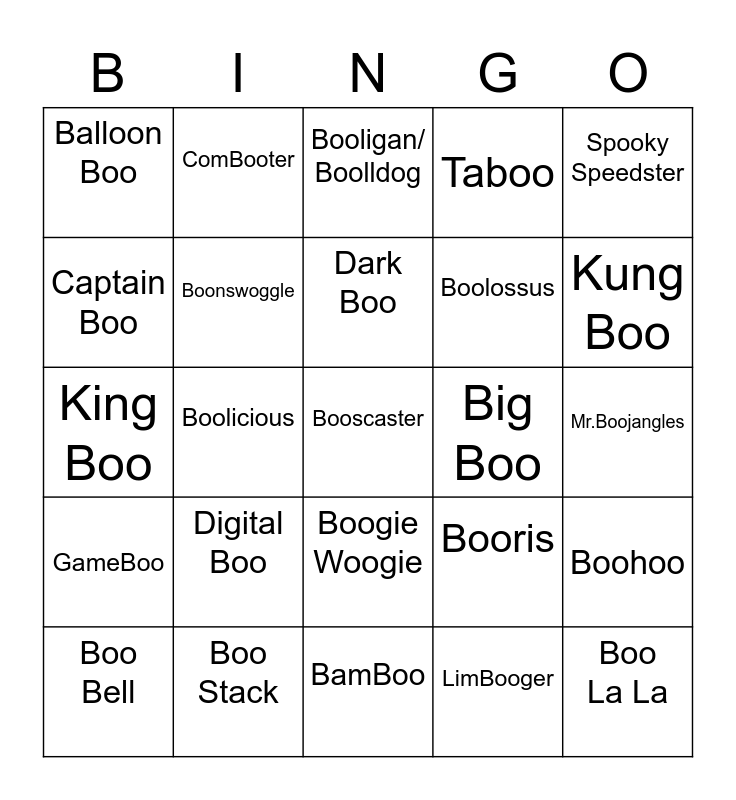 Xavier Round 2 [Boo's] Bingo Card