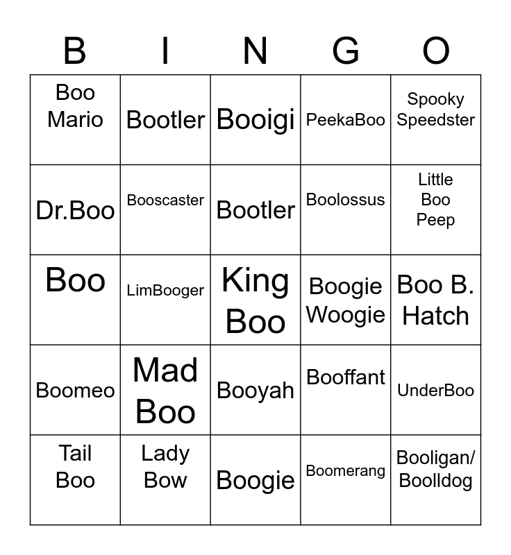 Prince Round 1 [Boo's] Bingo Card
