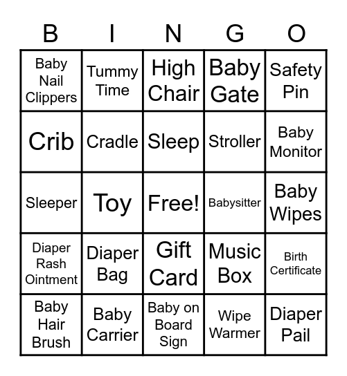 BABY BINGO Card
