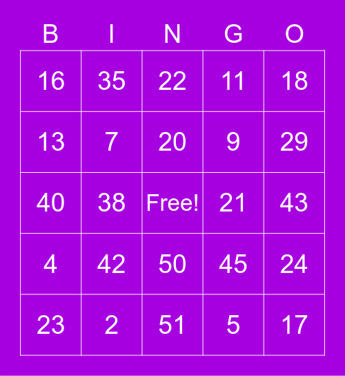 Ryandary's Bingo Hall Bingo Card