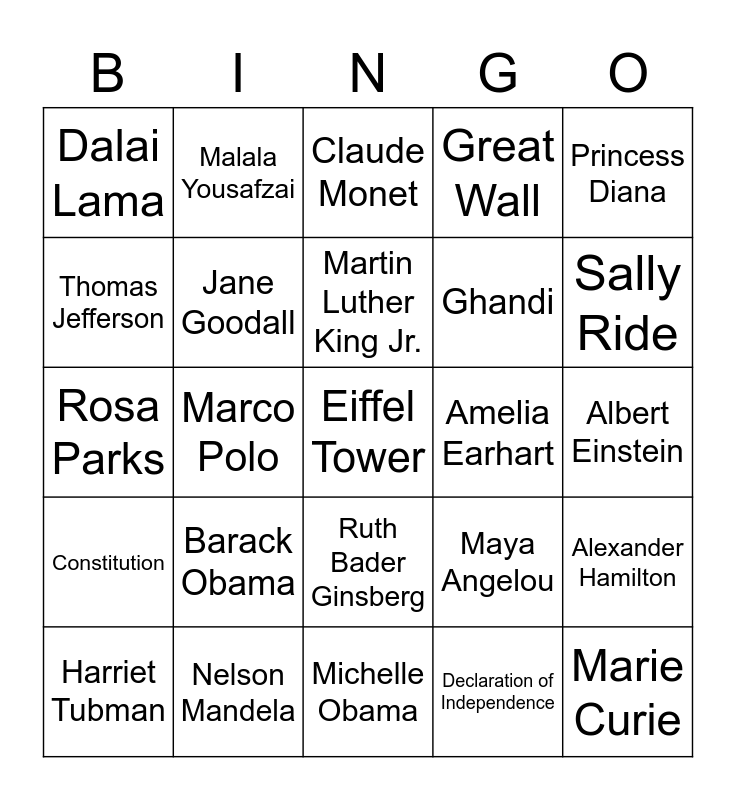 Book Bingo Who Was Bingo Card