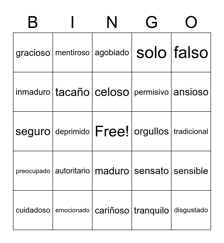 Descubre 3-L1:Vocbaulario 1 Bingo Card