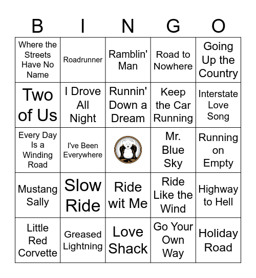 Road Trippin' Bingo Card