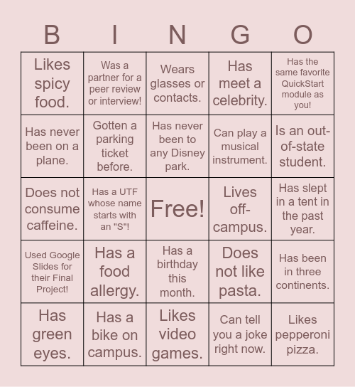 CALS QuickStart Bingo III Bingo Card