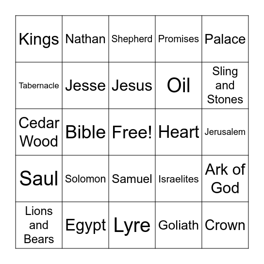 Kingo! Bingo Card