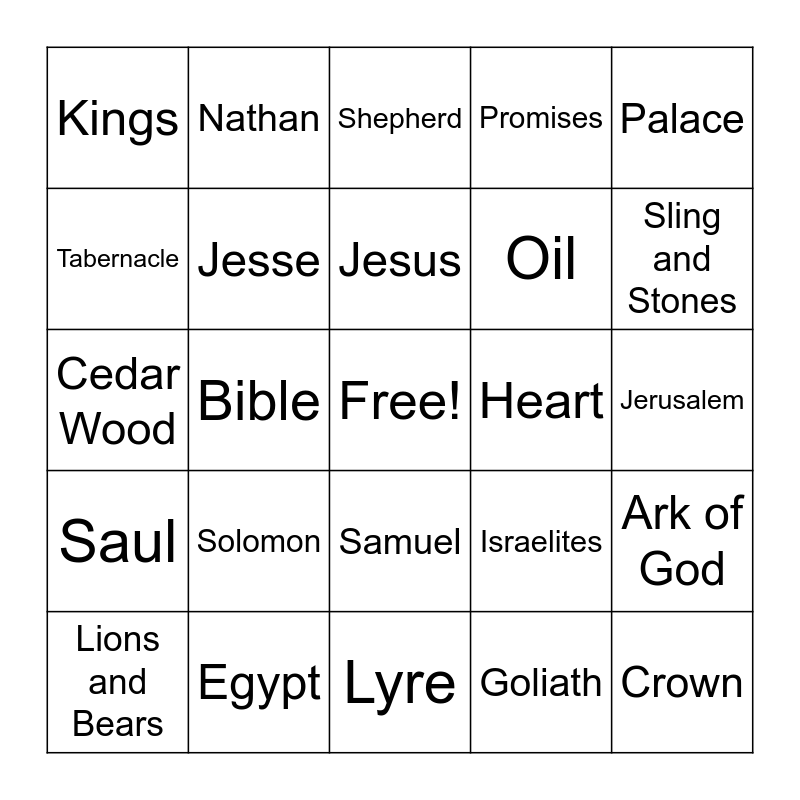 Kingo! Bingo Card