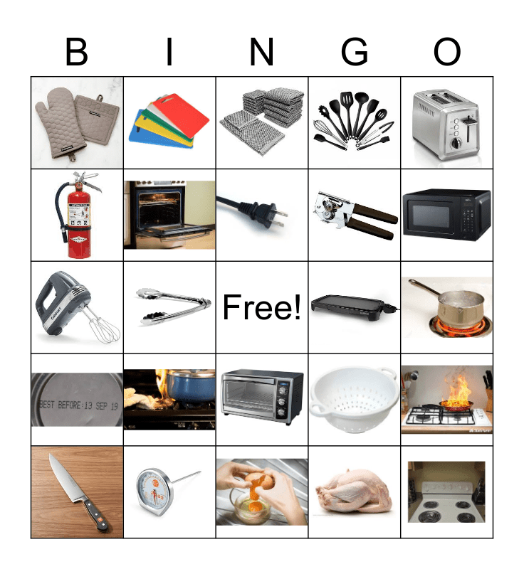 Kitchen Safety Bingo Card