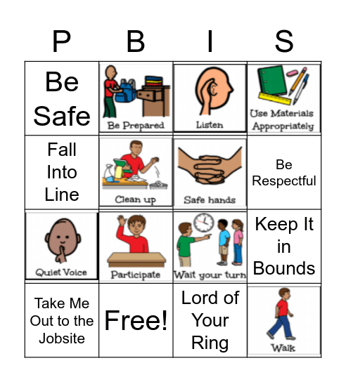 PBIS Bingo Card