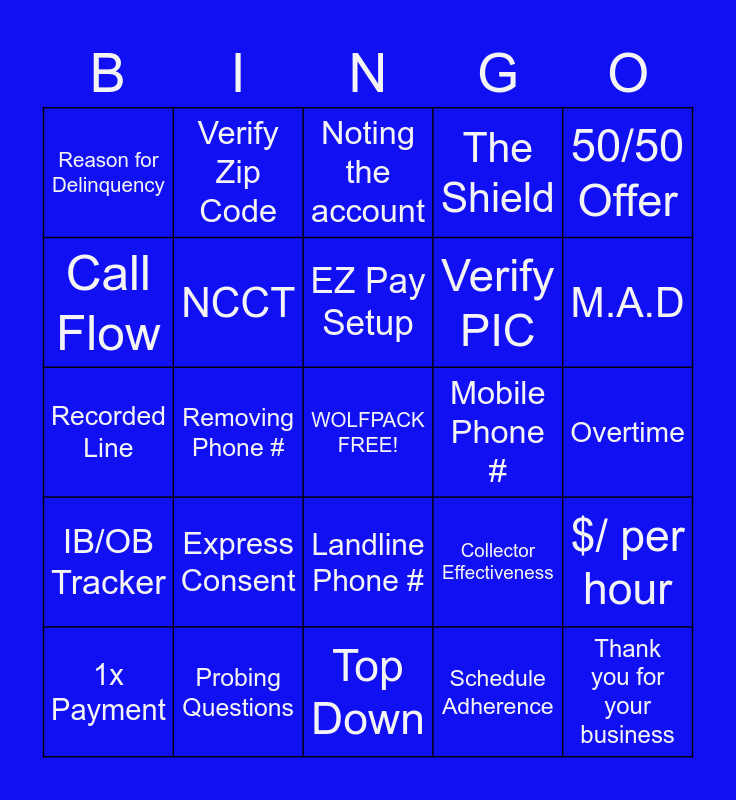 Conversation Guide Bingo Card