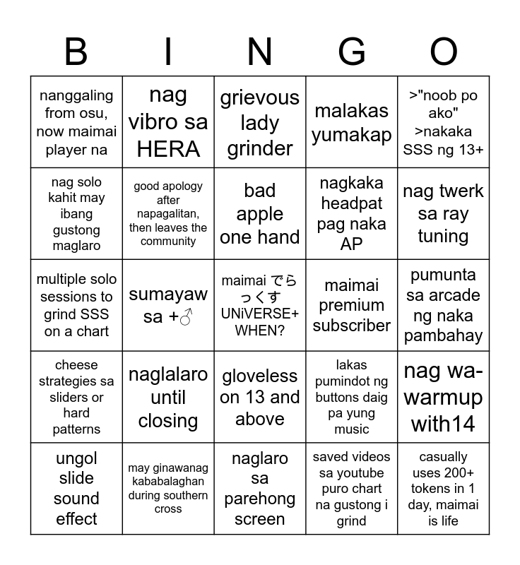 maimai ph bingo Card