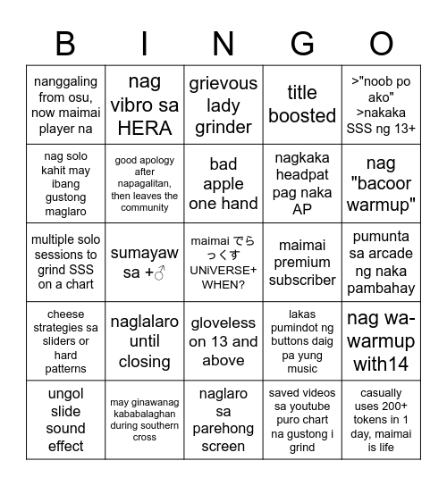 maimai ph bingo Card