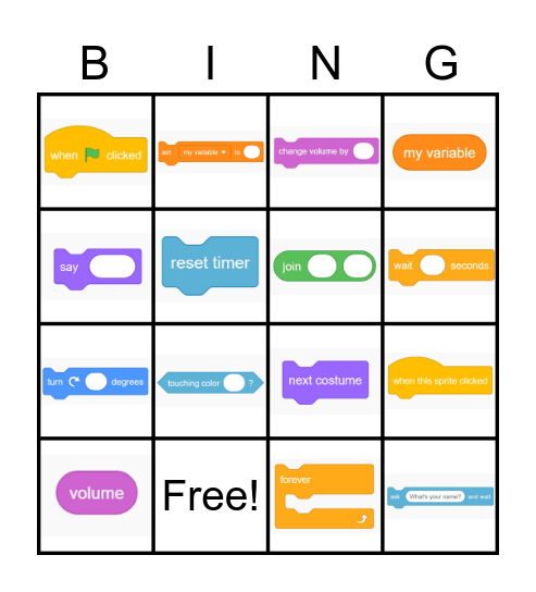 SCRATCH Blocks Bingo Card