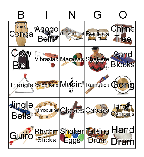 Classroom Instrument Bingo! Bingo Card