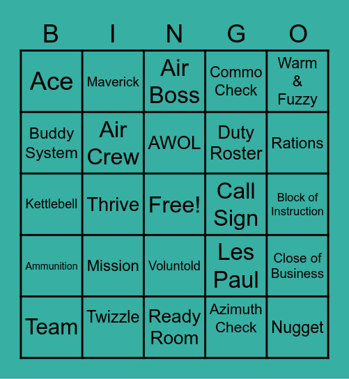 Operation Top Hawk 2022-2023 Bingo Card