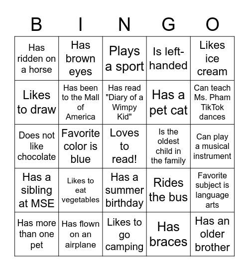 Classmate Bingo Find Someone Who Bingo Card Classmate Bingo Find Someone Who Bingo Card