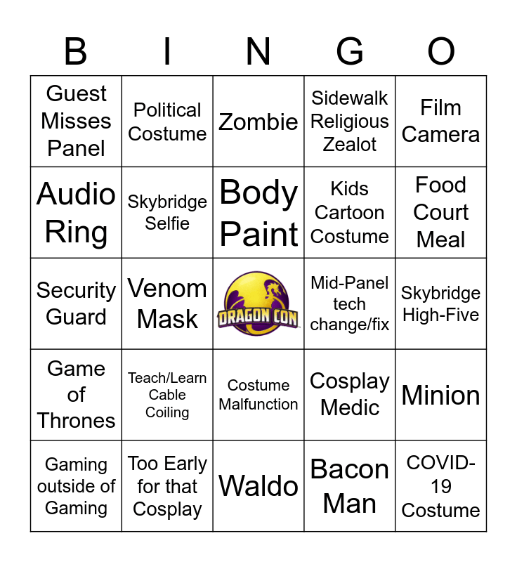 DragonCon Bingo 2022 Bingo Card