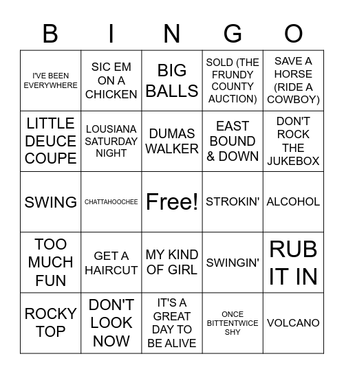 RANDOM HITS Bingo Card