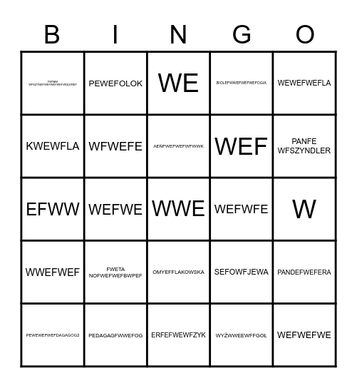 KTO ODEJRDZIE Bingo Card