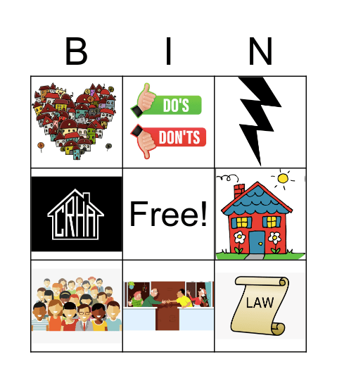Kids Housing Bingo Card