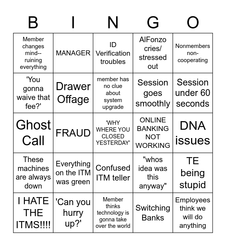 DNA Conversion Bingo Card