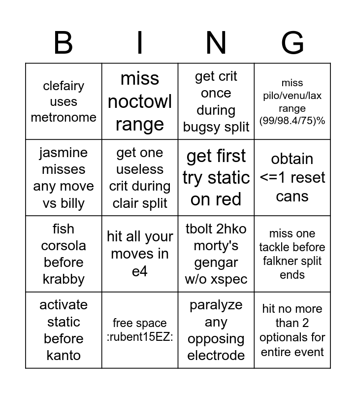 Billy Barrier Blitz Bingo Board Bingo Card