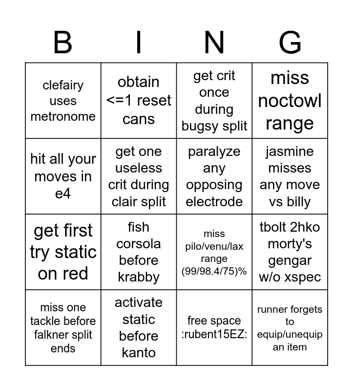 Billy Barrier Blitz Bingo Board Bingo Card