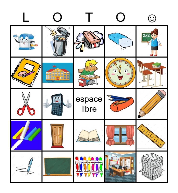 La rentrée Bingo Card