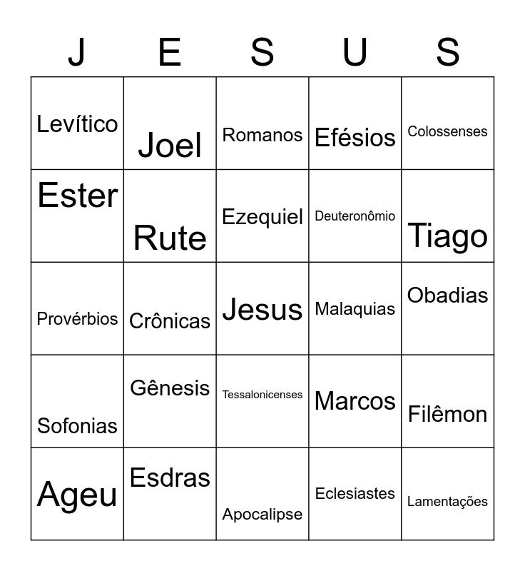 Bingo Biblico Bingo Card