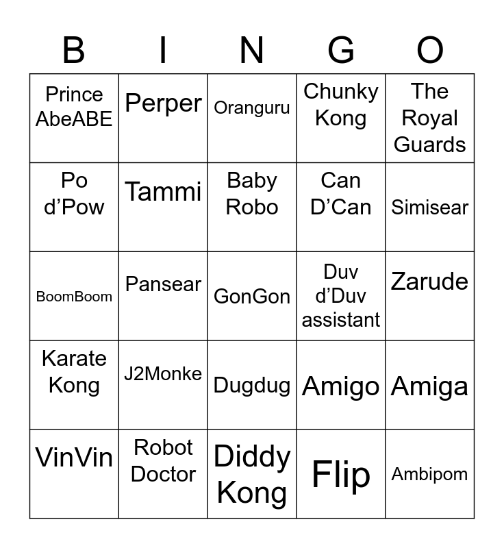 Steelcario Round 1 [Monkey] Bingo Card