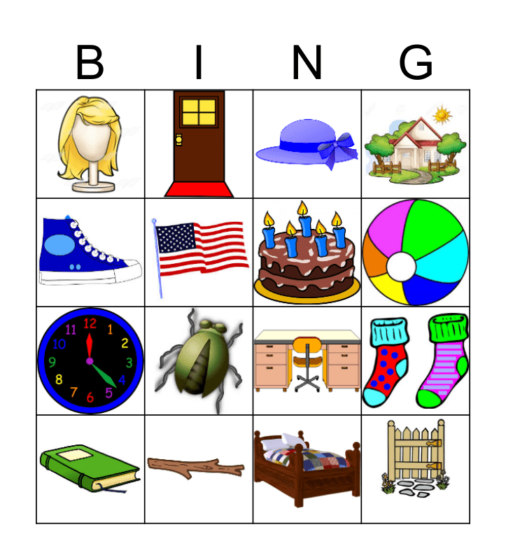 Onset and Rime Bingo Card