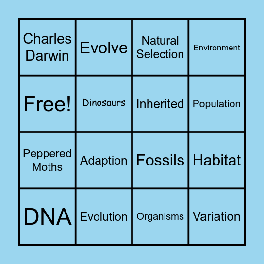 Natural Selection - BINGO Card