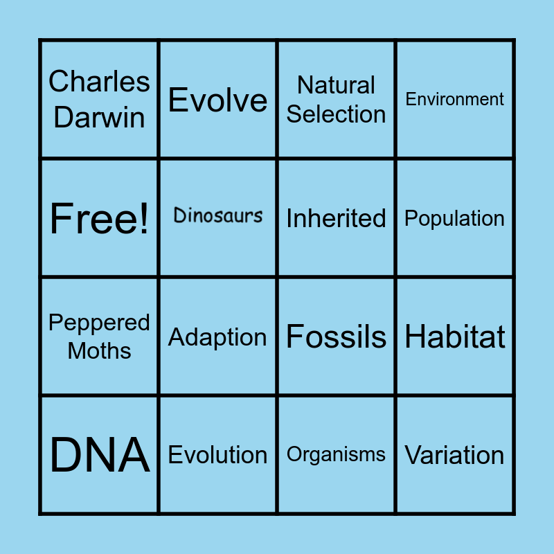 Natural Selection - BINGO Card
