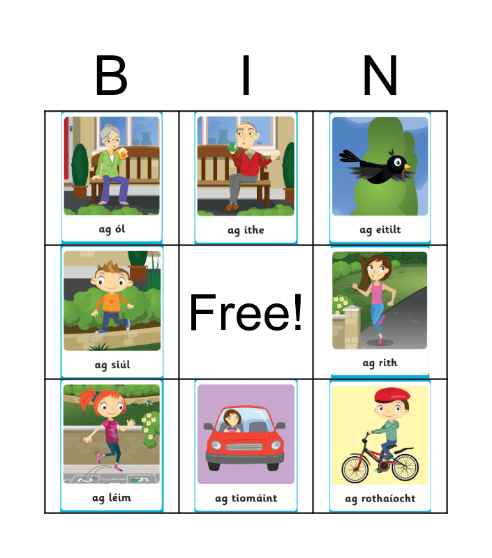 Gaeilge Bingo Card