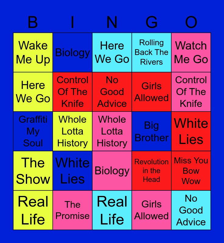 Andy - Here We Go Bingo Card