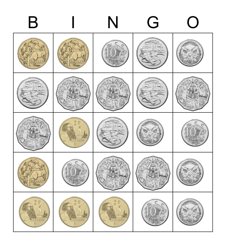 LESSON1-Can you be a coin detective? (Gabrielle) Bingo Card