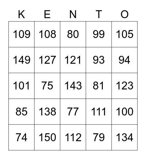 bingo angka Bingo Card