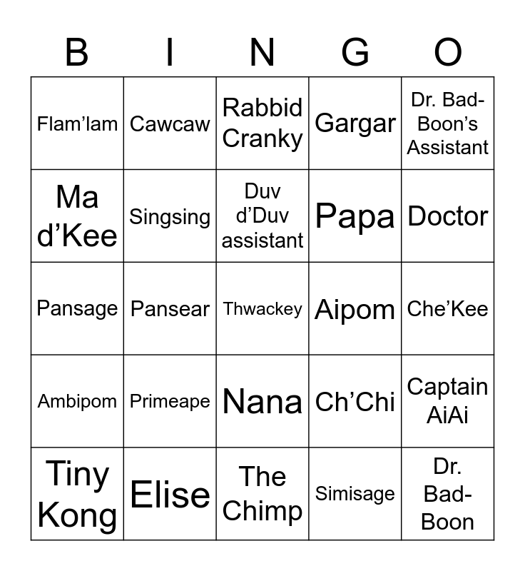 Torchic's Bingo Card (Round 1) Bingo Card