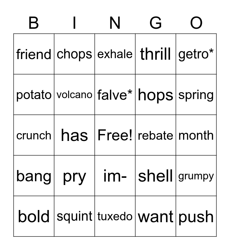 Wilson Step 1-6.1 Review Bingo Card