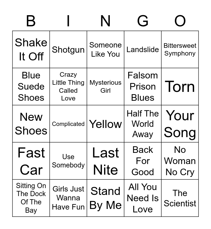 Round One Bingo Card