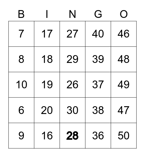 SUMAS Y RESTAS Bingo Card