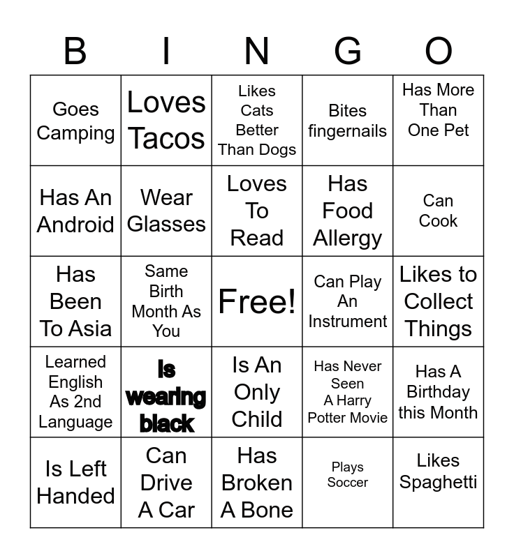 S ED 425WL GROUP 4 Ice Breaker Activity Bingo Card S ED 425WL GROUP 4 Ice Breaker Activity Bingo Card