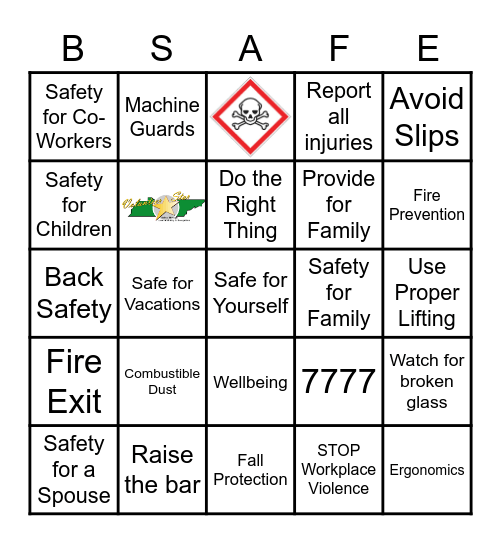 MARVIN - Safety B-SAFE BINGO Card