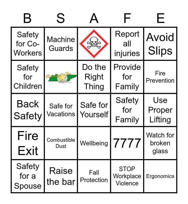 MARVIN - Safety B-SAFE BINGO Card