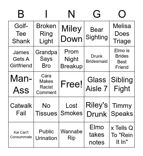 DeSmet Show 9/10/2022 Bingo Card